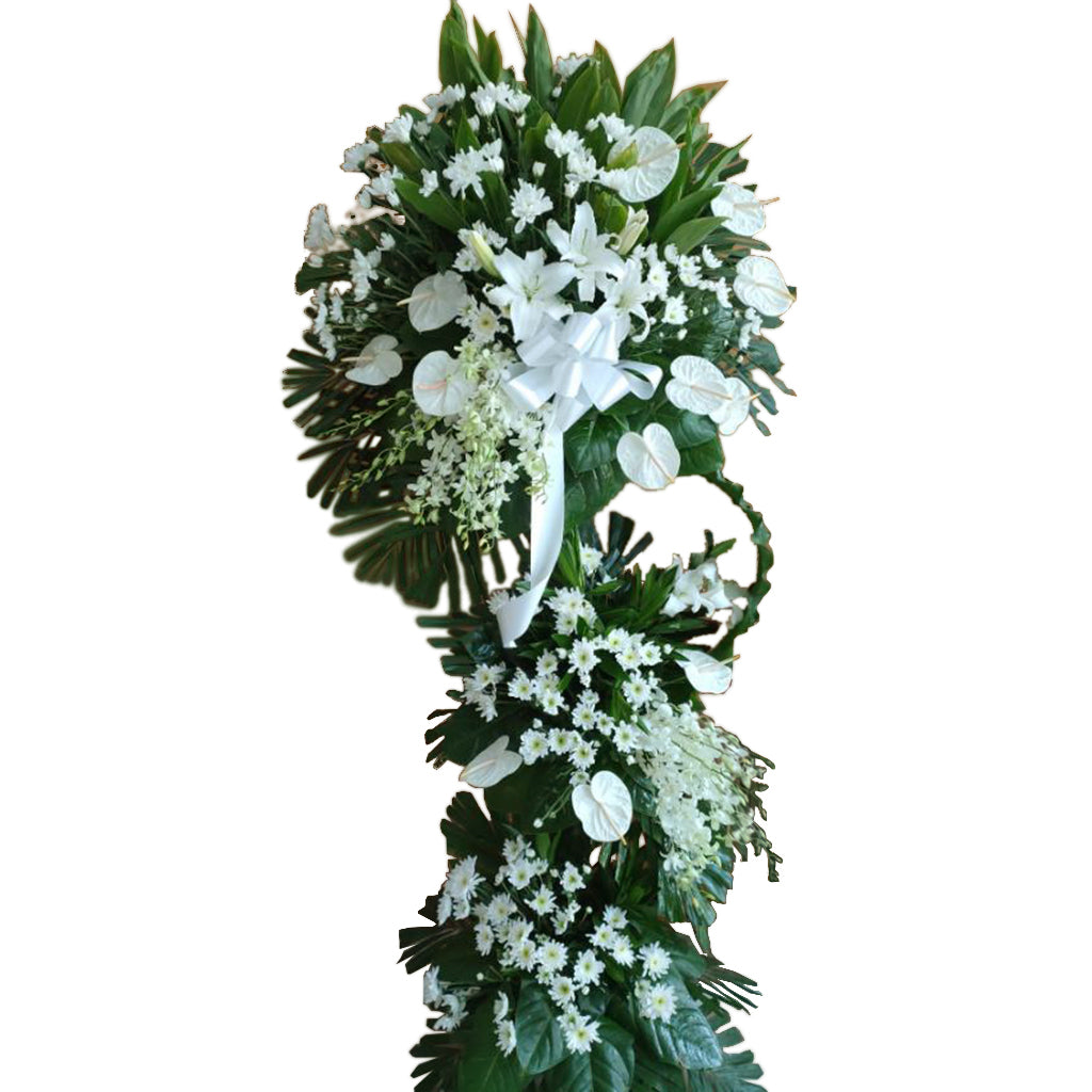 3-Layer All-White Spray – Floral Symphony